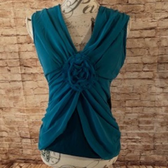 Tops | Aqua Turquoise Blue Sleeveless Top Sz M | Poshmark